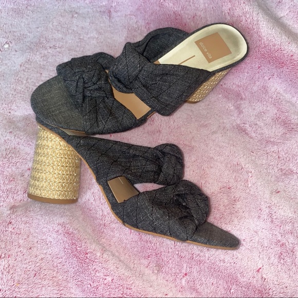Dolce Vita | Shoes | Dolce Vita Jene Fabric Wicker Sandal Heels Knot ...